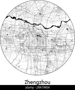 City Map Zhengzhou China Asia vector illustration Stock Vector Image ...