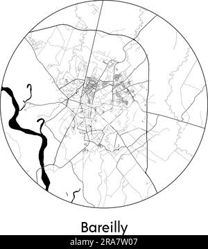 City Map Bareilly India Asia vector illustration Stock Vector Image ...