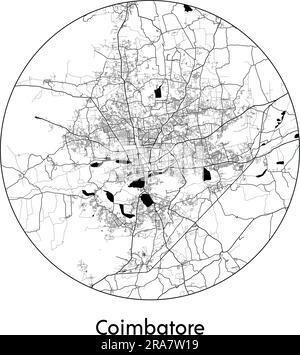 City Map Coimbatore India Asia vector illustration Stock Vector Image ...
