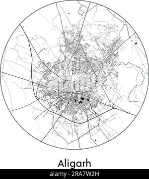 City Map Aligarh India Asia vector illustration Stock Vector Image ...