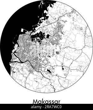 City Map Makassar Indonesia Asia vector illustration Stock Vector Image ...