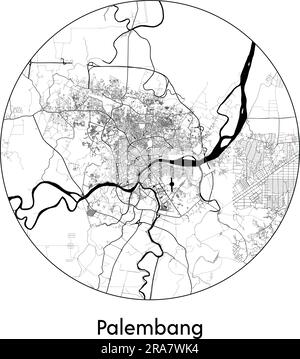 City Map Palembang Indonesia Asia vector illustration Stock Vector ...