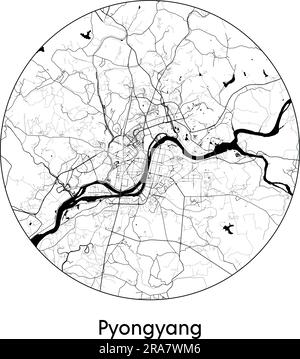 City Map Pyongyang North Korea Asia vector illustration Stock Vector ...