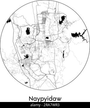 City Map Naypyidaw Myanmar Asia vector illustration Stock Vector Image ...