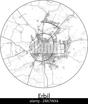 City Map Asia Iraq Erbil vector illustration Stock Vector Image & Art ...