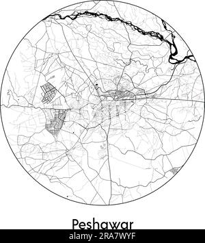 City Map Asia Pakistan Peshawar vector illustration Stock Vector Image ...