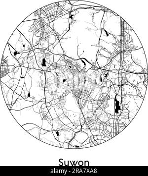 City Map Suwon South Korea Asia vector illustration Stock Vector Image ...