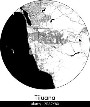 City Map Tijuana Mexico North America vector illustration Stock Vector ...