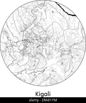 City Map Africa Rwanda Kigali vector illustration Stock Vector Image ...