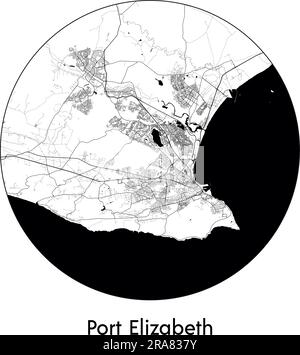 Vector city map of Port Elizabeth Gqeberha, South Africa Stock Vector ...
