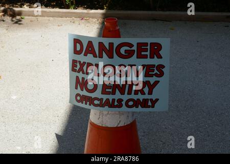 Danger Sign, Explosives in Use. US Fish and Wildlife Dept of Interior ...