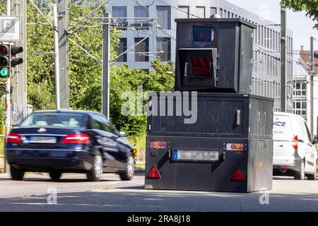 Partly stationary radar system, speed measurement, Stuttgart, Baden ...