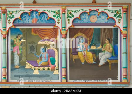 Mural, Shri Swaminarayan Mandir, Hindu Temple, Mombasa, Kenya Stock ...