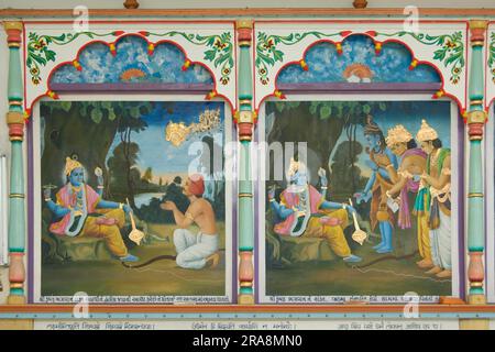 Mural, Shri Swaminarayan Mandir, Hindu Temple, Mombasa, Kenya Stock ...