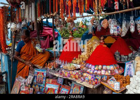 A shop at Banashankari Temple near Badami, Karnataka, South India ...