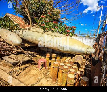 War junk in Laos Stock Photo - Alamy