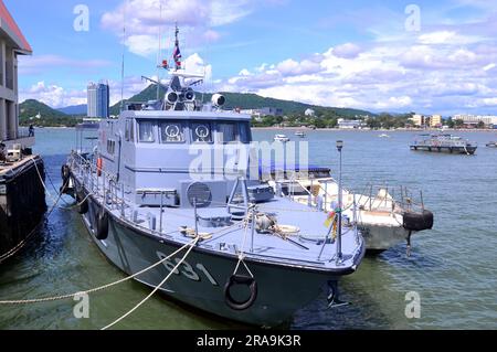 Ferry moored at Koh Loy, a small floating island, connected to the ...
