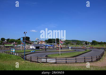 Go-Karts and other amusements at Dawlish Warren, South Devon Stock ...