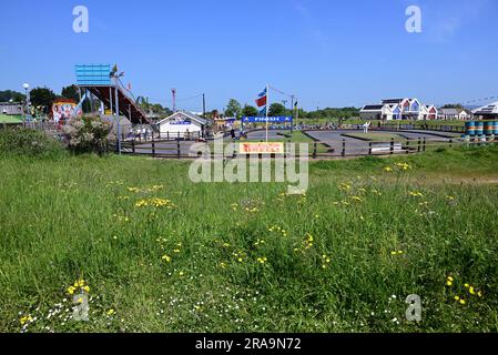 Go-Karts and other amusements at Dawlish Warren, South Devon Stock ...
