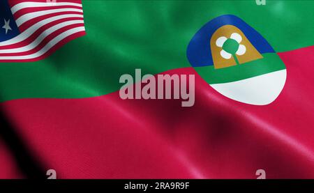 3D Flag of the Margibi County, Liberia Stock Photo - Alamy