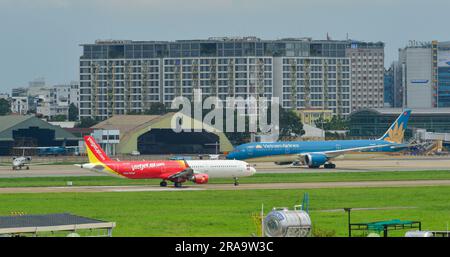 Saigon, Vietnam - Jun 28, 2023. 9V-SHE Singapore Airlines Airbus A350 ...