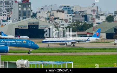 Saigon, Vietnam - Jun 28, 2023. 9V-SHE Singapore Airlines Airbus A350 ...