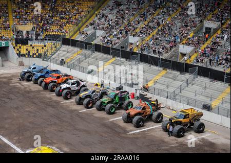 Dresden, Germany. 02nd July, 2023. (L-r): Monster truck "MONSTER MUTT ...
