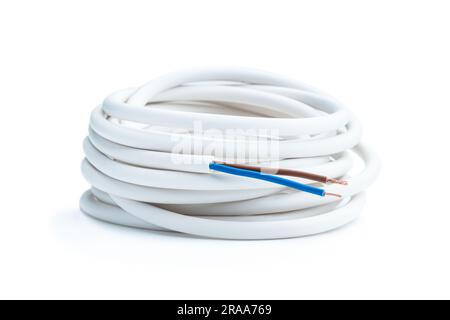 High voltage wire hank prepared for use isolated on white Stock Photo ...