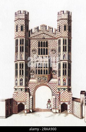 The Gate at Whitehall said to be designed by Hans Holbein 1725 Stock ...