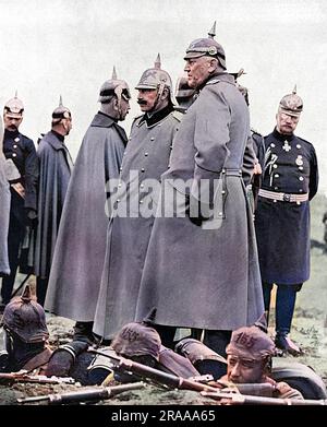 Kaiser Wilhelm II and general staff, WW1 Stock Photo - Alamy