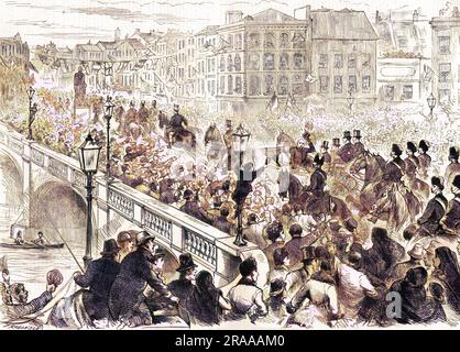 The Royal Visit to Ireland, 1885 - Parnell Bridge, Cork Stock Photo - Alamy
