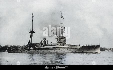HMS Neptune, Royal Navy dreadnought, launched in 1909 and commissioned ...