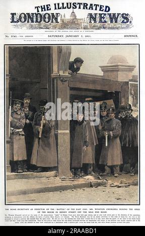Winston Churchill in Sidney Street, East London, 1911 Stock Photo - Alamy