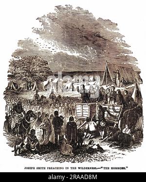 The Mormons-Joseph Smith preaching in the wilderness Stock Photo - Alamy