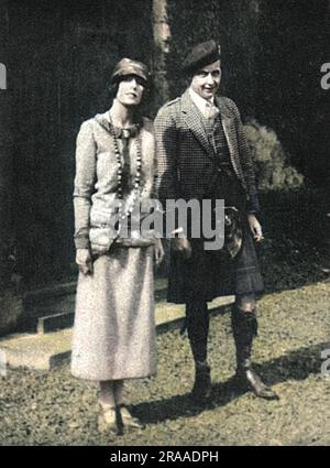 Lord and Lady Kinnoull, recently married, pictured outside Balhouse ...