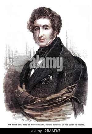 John Fane, the 11th Earl of Westmorland, is depicted in a formal ...