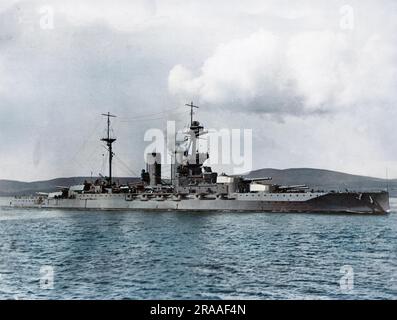 HMS Queen Elizabeth, British dreadnought battleship, launched 1913 ...