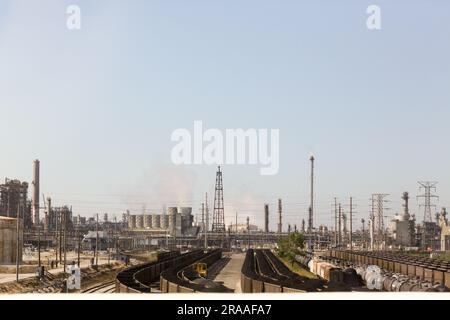 Steel Mills & Transmission Towers near Gary, Indiana Stock Photo - Alamy