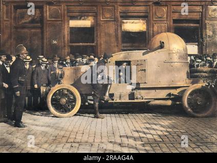 A SAVA armoured car, used by the Belgian army during the First World ...