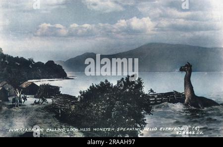 Inverfarigaig calling, Loch Ness Monster speaking Hello Everybody ...