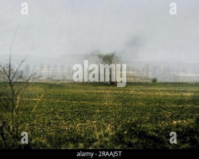 Explosion of an artillery shell at the front during the Battle of ...