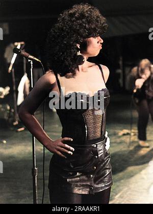 Unidentified female singer in concert with Meat Loaf at the Penwith ...