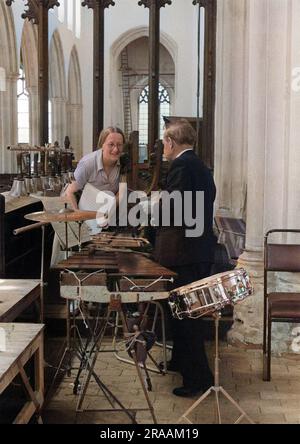 Imogen Holst and James Blades in Orford Church, early July 1961, with ...