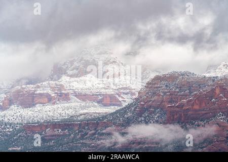 Snow storm over Red Rocks of Sedona, Arizona, USA, by Dominique Braud ...