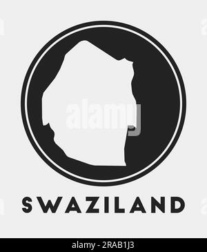 Swaziland map, stylish location icon with Swaziland map and flag. Green ...