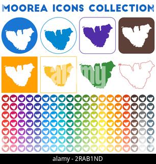 France icons collection. Bright colorful trendy map icons. Modern ...