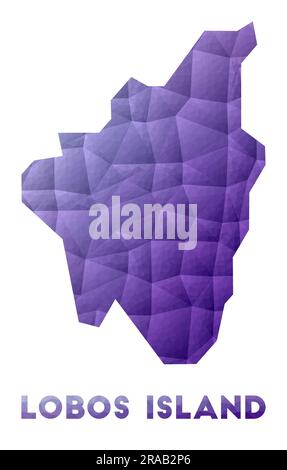 Polygonal map of Lobos Island. Geometric illustration of the island in ...