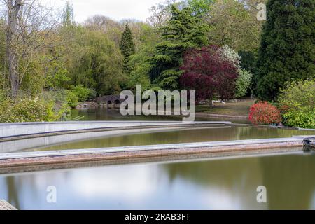 Marketplace of the city Moeskroen, Mouscron België. Blue sky and church ...