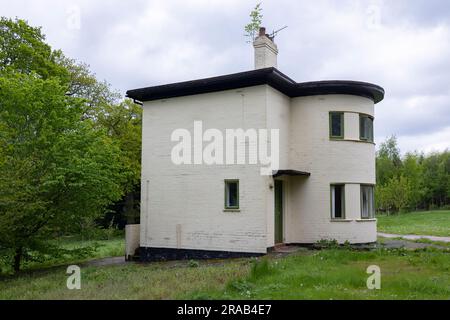 art deco house abandoned and unoccupied within trentham gardens estate ...