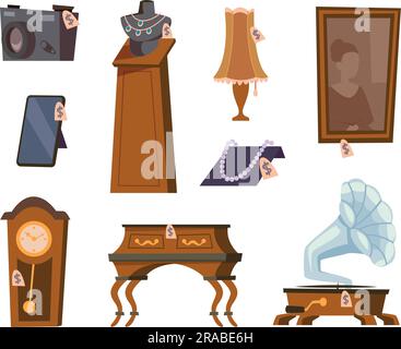 Pawn shop. Antique jewelry tools for selling expensive and rare items ...